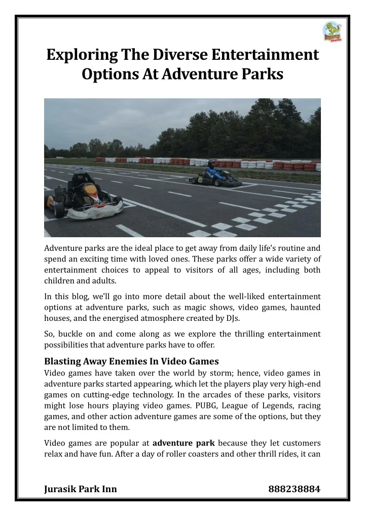 PPT - Exploring The Diverse Entertainment Options At Adventure Parks ...