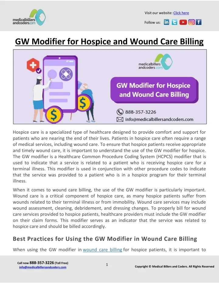 PPT - GW Modifier for Hospice and Wound Care Billing PowerPoint ...