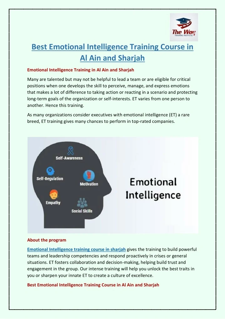 PPT - Best Emotional Intelligence Training Course in Sharjah and Al Ain ...