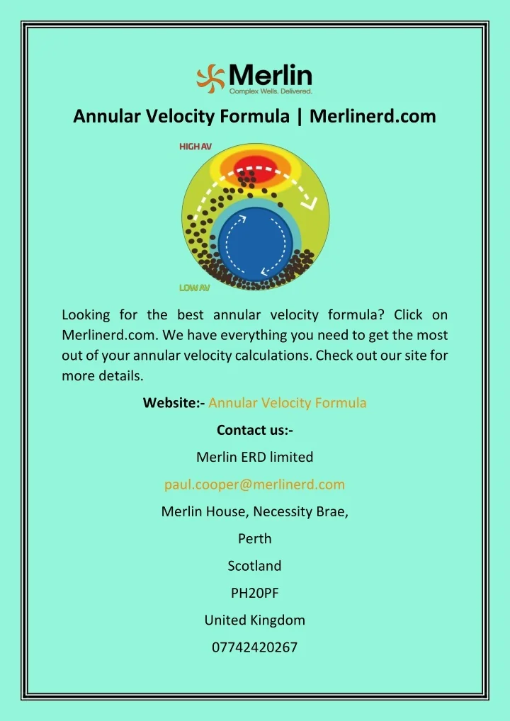 PPT - Annular Velocity Formula Merlinerd PowerPoint Presentation, free ...