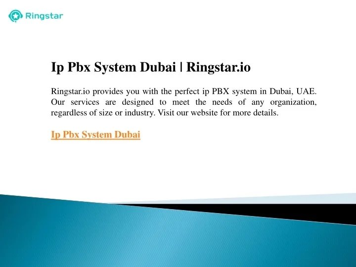 PPT - Ip Pbx System Dubai Ringstar.io PowerPoint Presentation, free download - ID:12134230