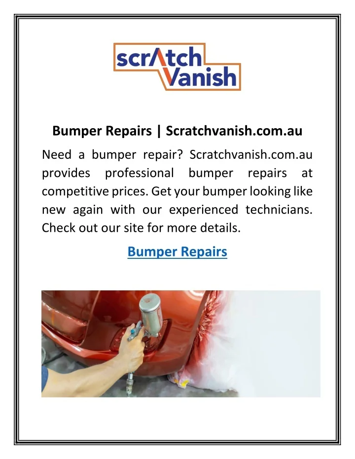 PPT - Bumper Repairs Scratchvanish.com.au PowerPoint Presentation, free ...