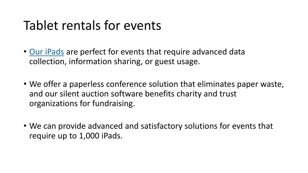 PPT - Empower Your Business Events with Tablet Hire USA - Your Partner ...