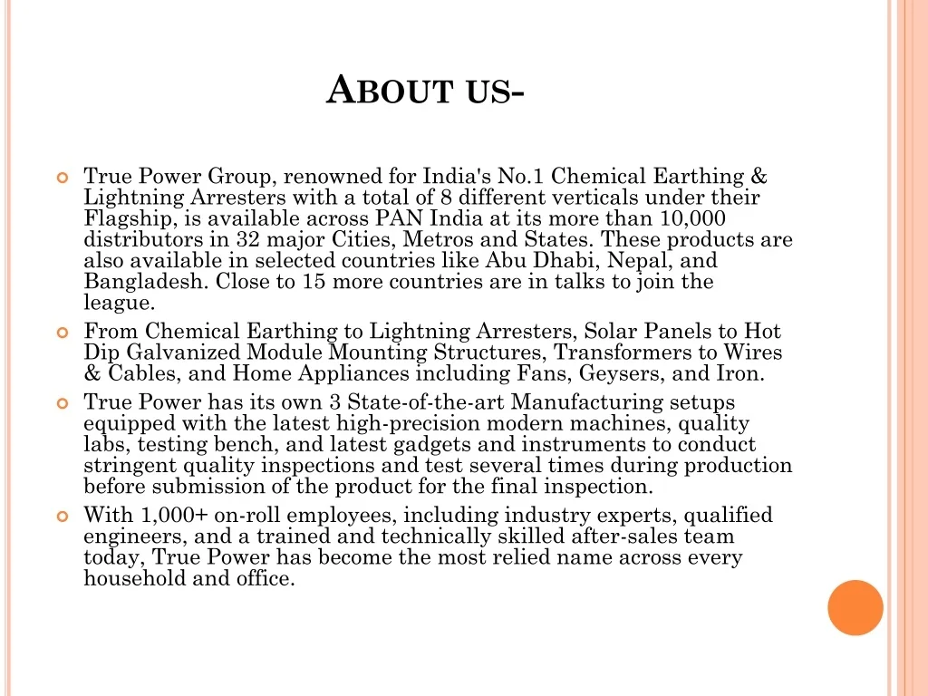 PPT - Chemical Earthing & Lightning Arresters- True Power Ltd ...