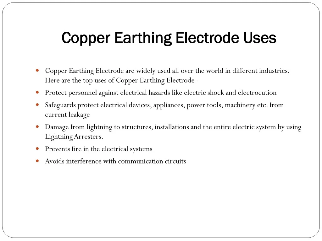 PPT - Copper Bonded Electrode Manufacturer, Supplier, and Exporter in ...