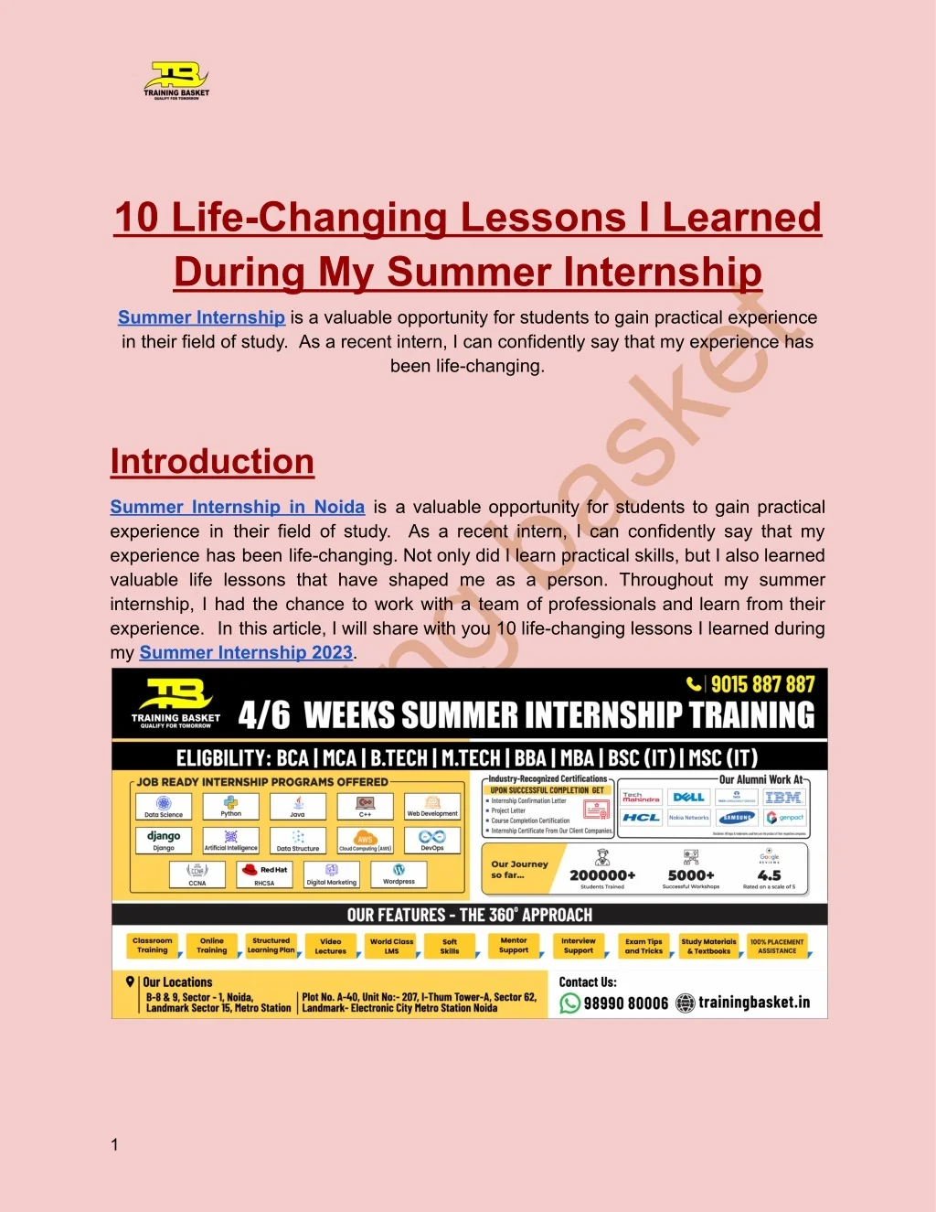 PPT - 10 Life-Changing Lessons I Learned During My Summer Internship ...