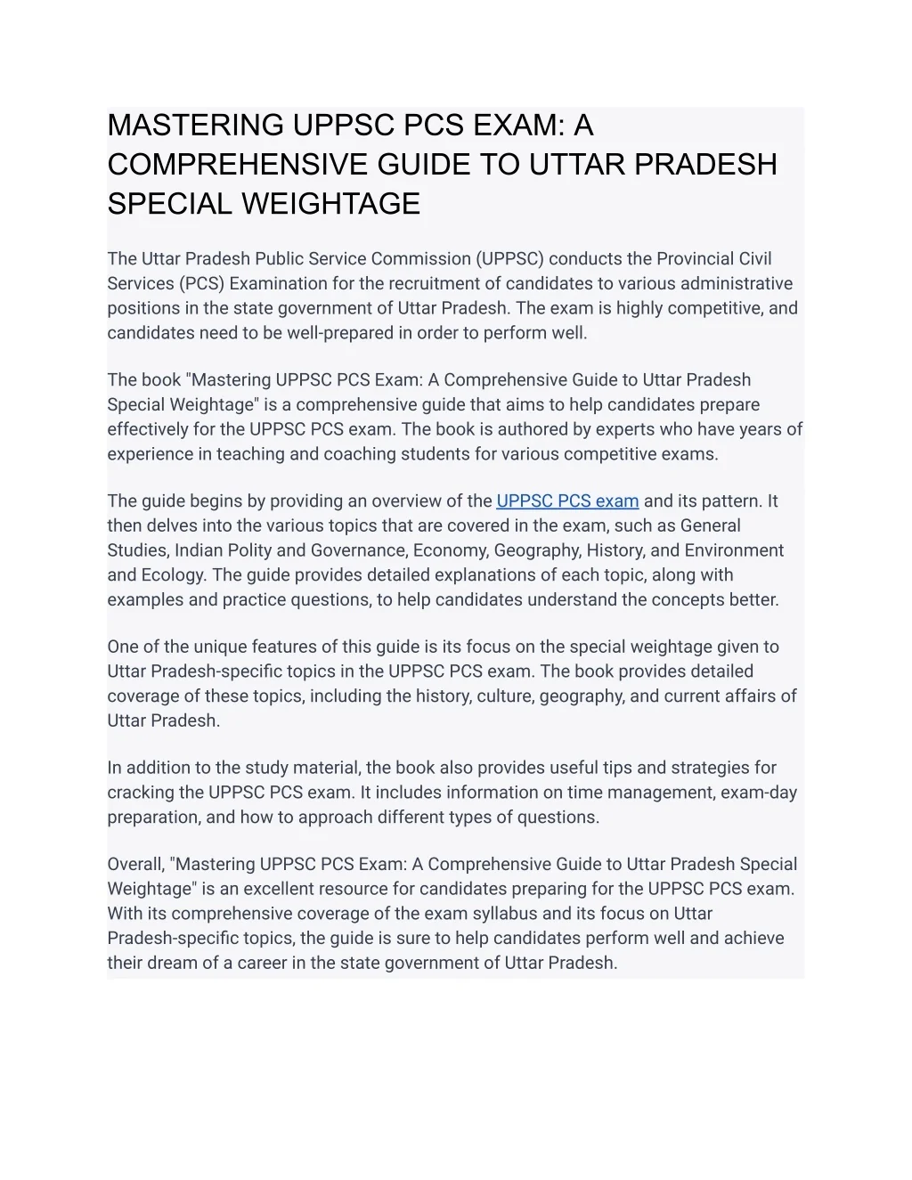 PPT - Understanding UPPSC Special Weightages for PCS Exams pdf | PW ...