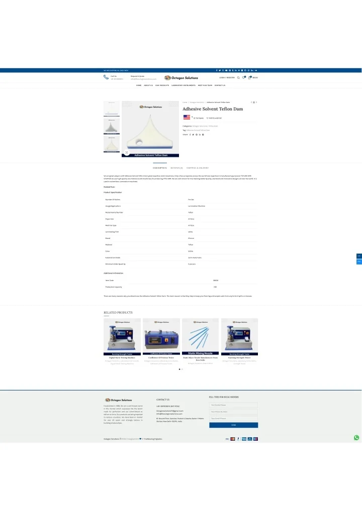 PPT - Adhesive Solvent Teflon Dam - Octagon Solutions PowerPoint Presentation - ID:12140559