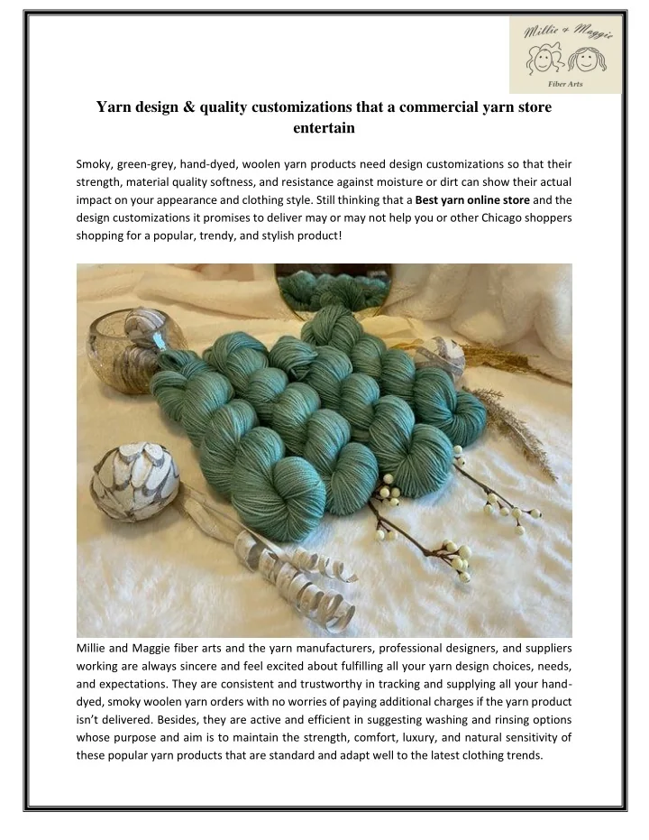 PPT - Yarn design & quality customizations that a commercial yarn store ...