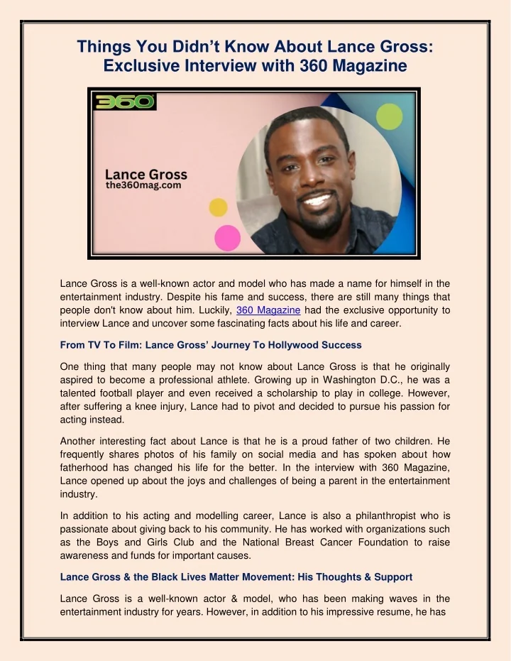 PPT - Lance Gross PowerPoint Presentation, free download - ID:12143821