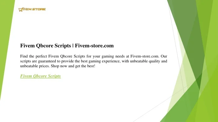 PPT - Fivem Qbcore Scripts Fivem-store.com PowerPoint Presentation, free download - ID:12143976