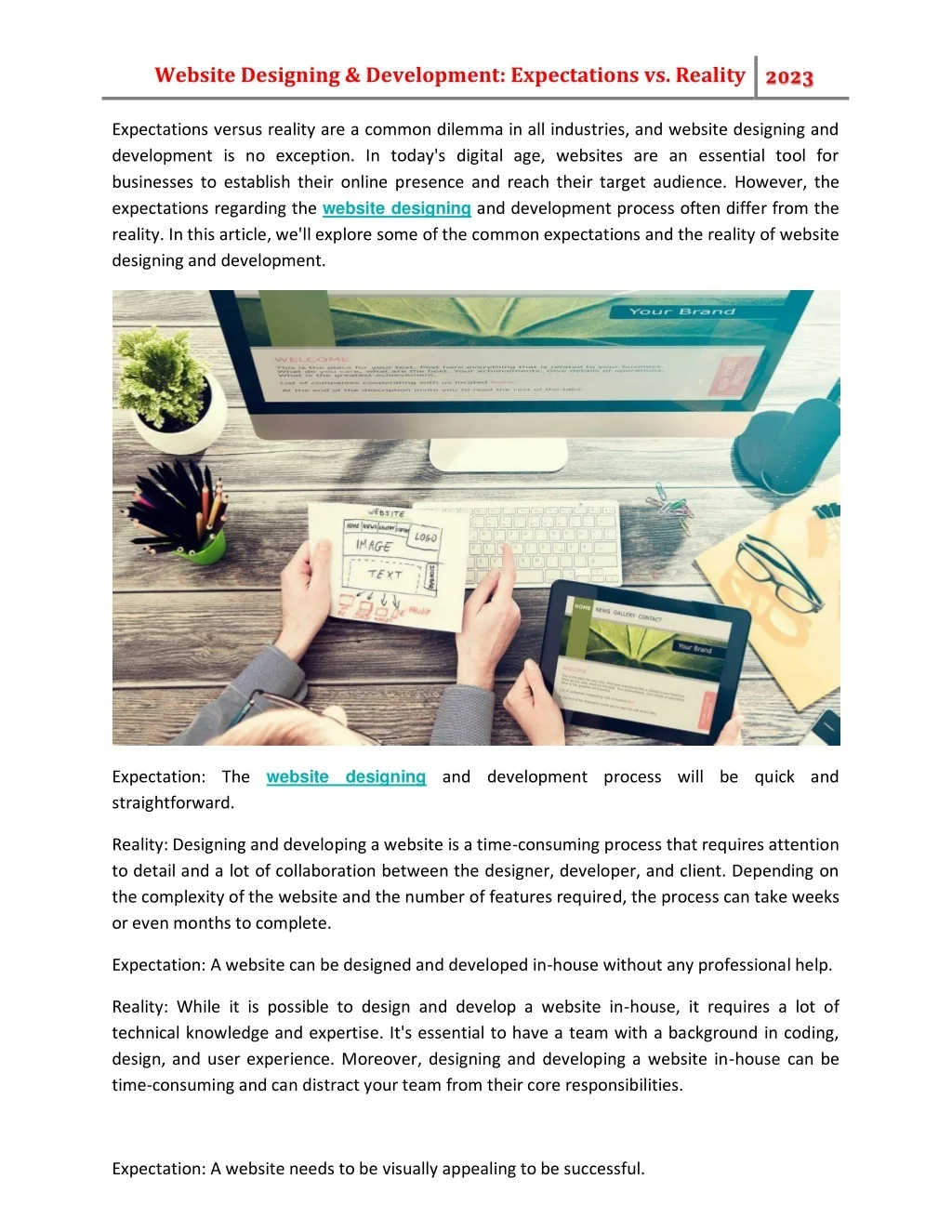 PPT - Website Designing & Development Expectations vs Reality PowerPoint Presentation - ID:12144770