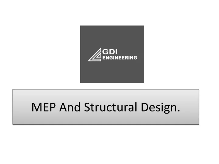 PPT - MEP And Structural Design PowerPoint Presentation, free download ...