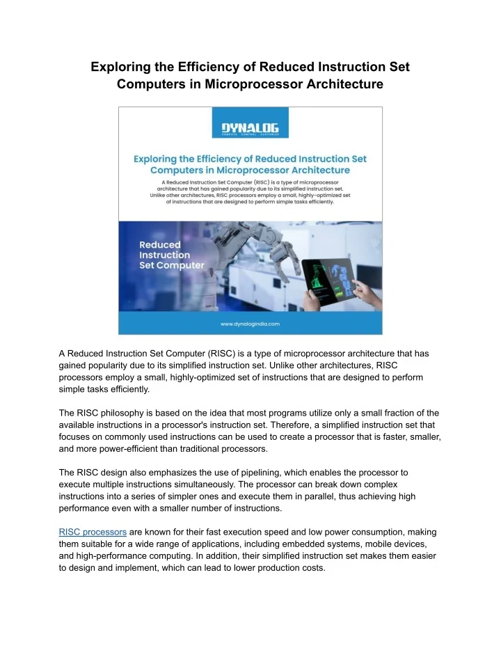 PPT - Explore Instruction Set Computers in Microprocessor Architecture - dynologIndia PowerPoint ...