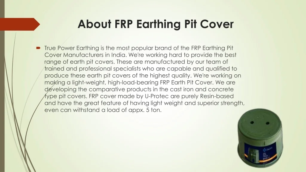 PPT - FRP Earthing Pit Cover Manufacturer, Supplier, and Exporter in ...