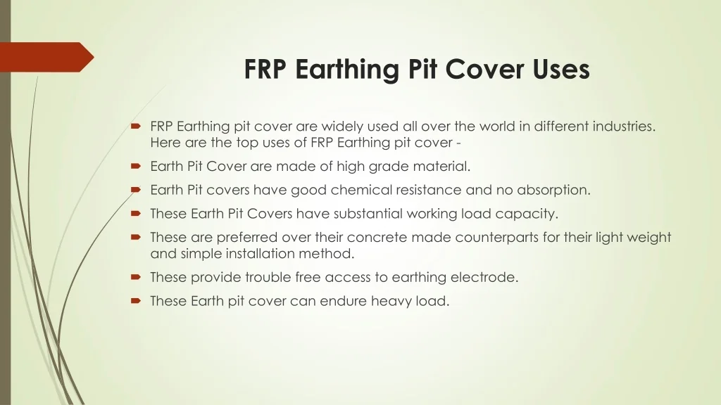 PPT - FRP Earthing Pit Cover Manufacturer, Supplier, and Exporter in ...
