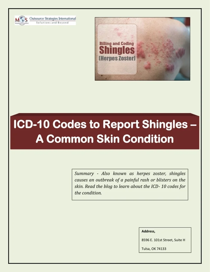 PPT - ICD-10 Codes to Report Shingles – A Common Skin Condition ...