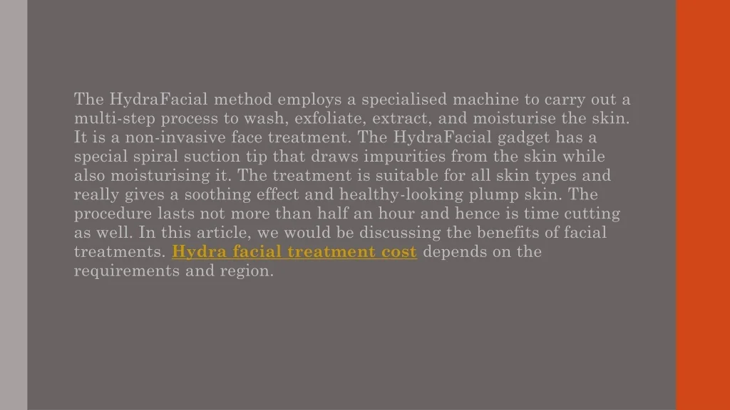 PPT - BENEFITS OF HYDRA FACIAL TREATMENTS PowerPoint Presentation, free ...