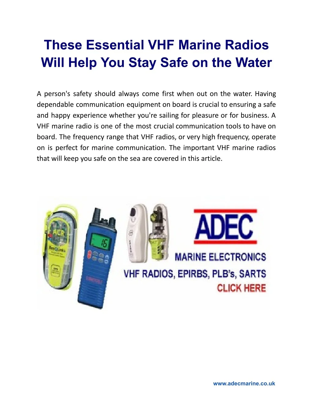 PPT - These Essential VHF Marine Radios Will Help You Stay Safe on the ...