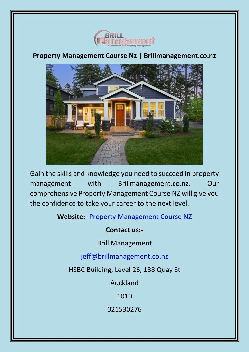 PPT - Property Management Course Nz Brillmanagement.co.nz PowerPoint ...