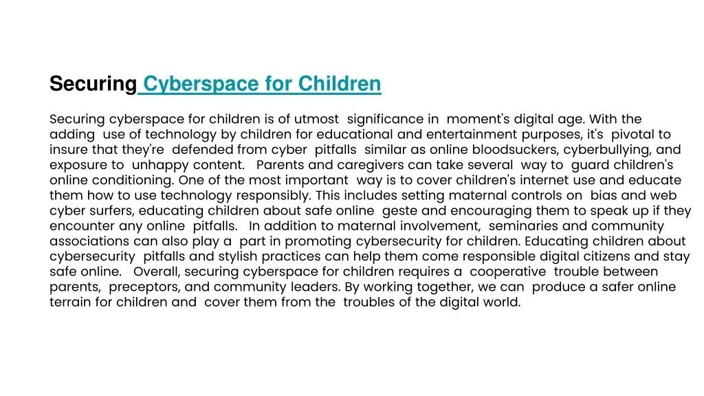 PPT - _Safeguarding Children's Online Activities_ A Guide to Securing ...