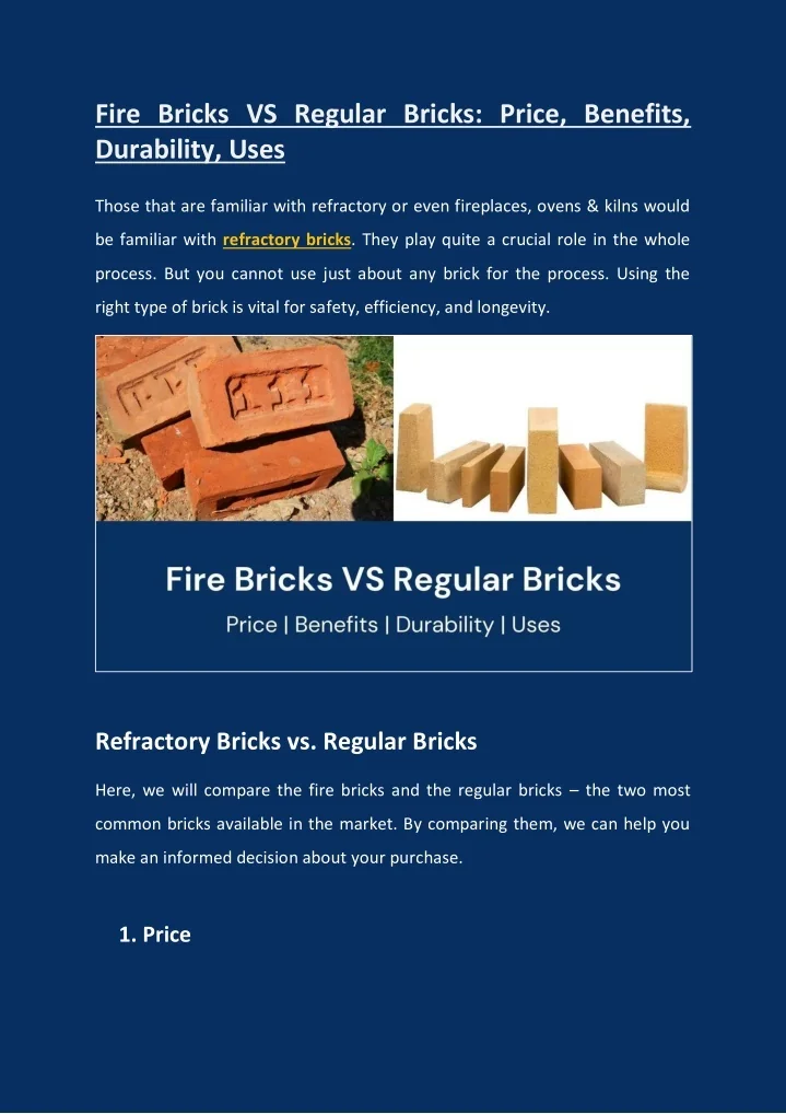 PPT - Fire Bricks VS Regular Bricks: Price, Benefits, Durability, Uses ...