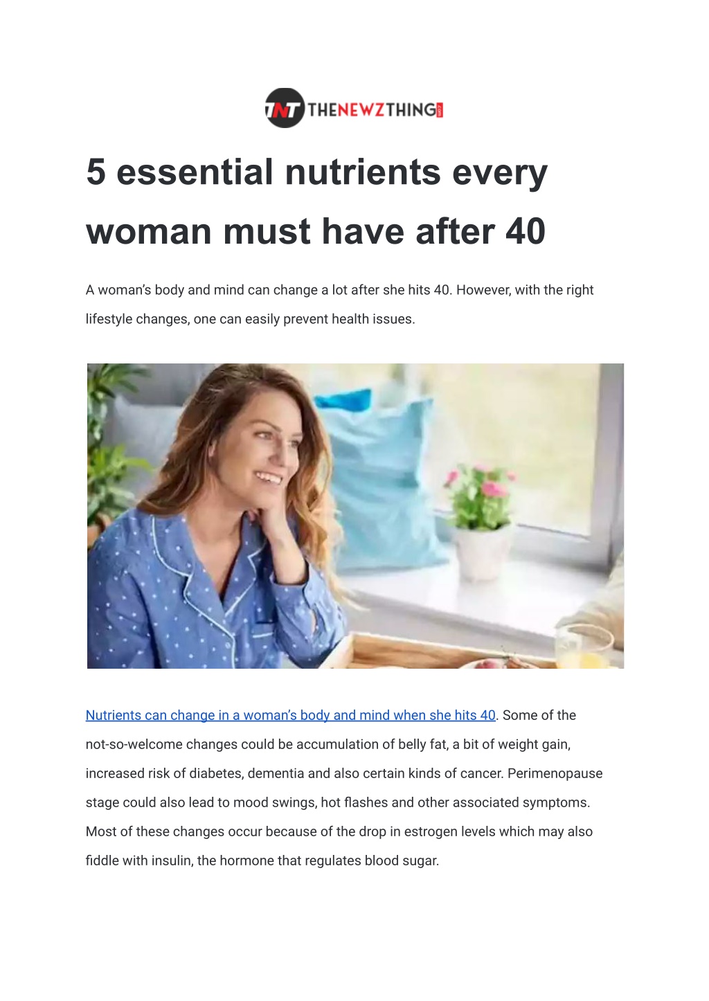Ppt 5 Essential Nutrients Every Woman Must Have After 40 Powerpoint