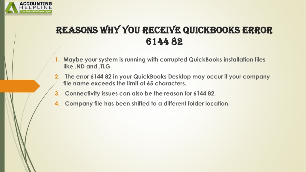 PPT - An easy guide to troubleshoot QuickBooks Error 6144 82 PowerPoint ... PPT - An easy guide to troubleshoot QuickBooks Error 6144 82 PowerPoint ...
