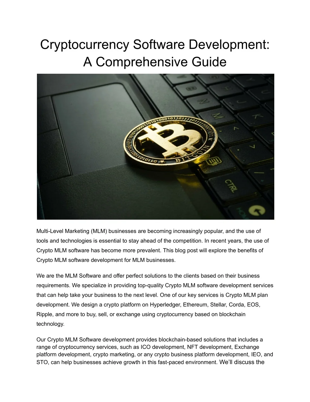 PPT - Cryptocurrency Software Development_ A Comprehensive Guide PowerPoint Presentation - ID ...