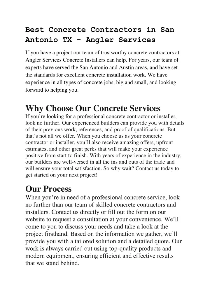Ppt Best Concrete Contractors In San Antonio Tx Powerpoint