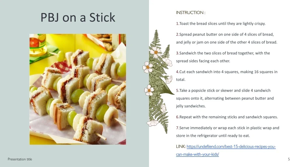 PPT - Best 15 Delicious Recipes You Can Make With Your Kids PowerPoint ...