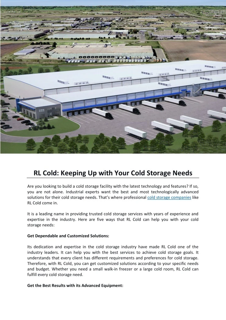 PPT - RL Cold: Keeping Up with Your Cold Storage Needs PowerPoint ...