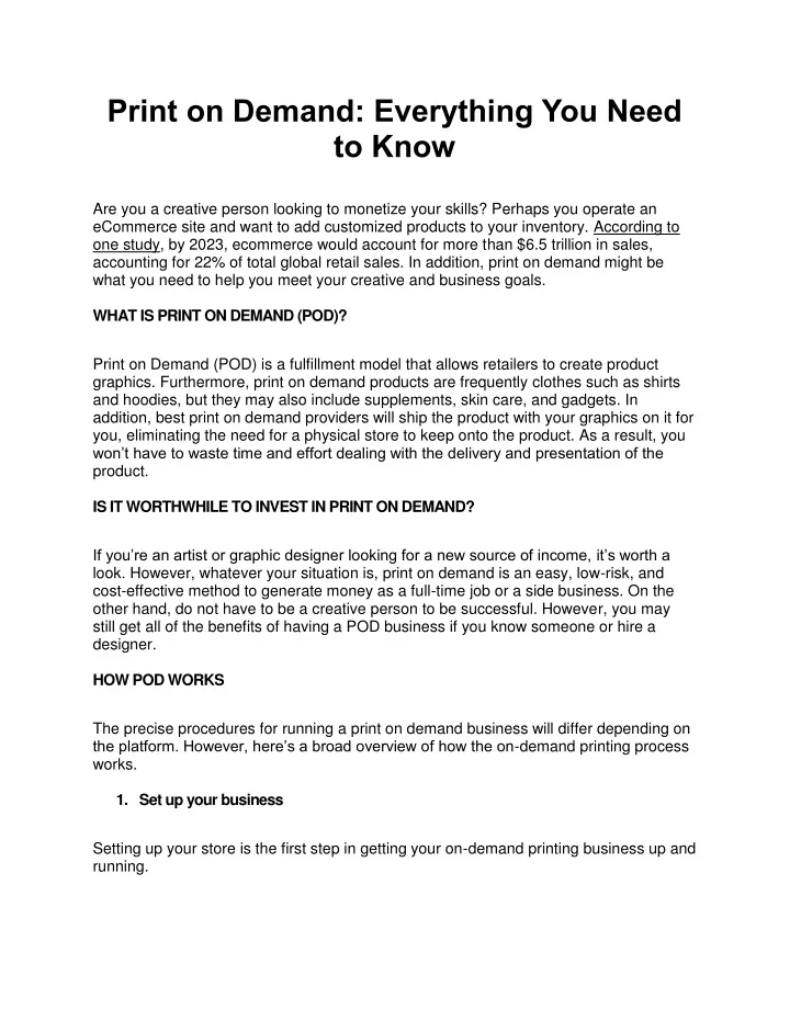 PPT - Print on Demand: Everything You Need to Know PowerPoint ...