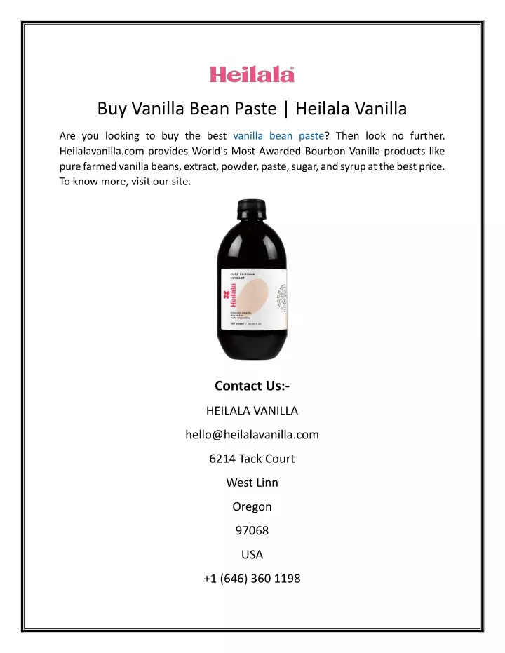PPT - Buy Vanilla Bean Paste Heilala Vanilla, PowerPoint Presentation ... PPT - Buy Vanilla Bean Paste Heilala Vanilla, PowerPoint Presentation ...