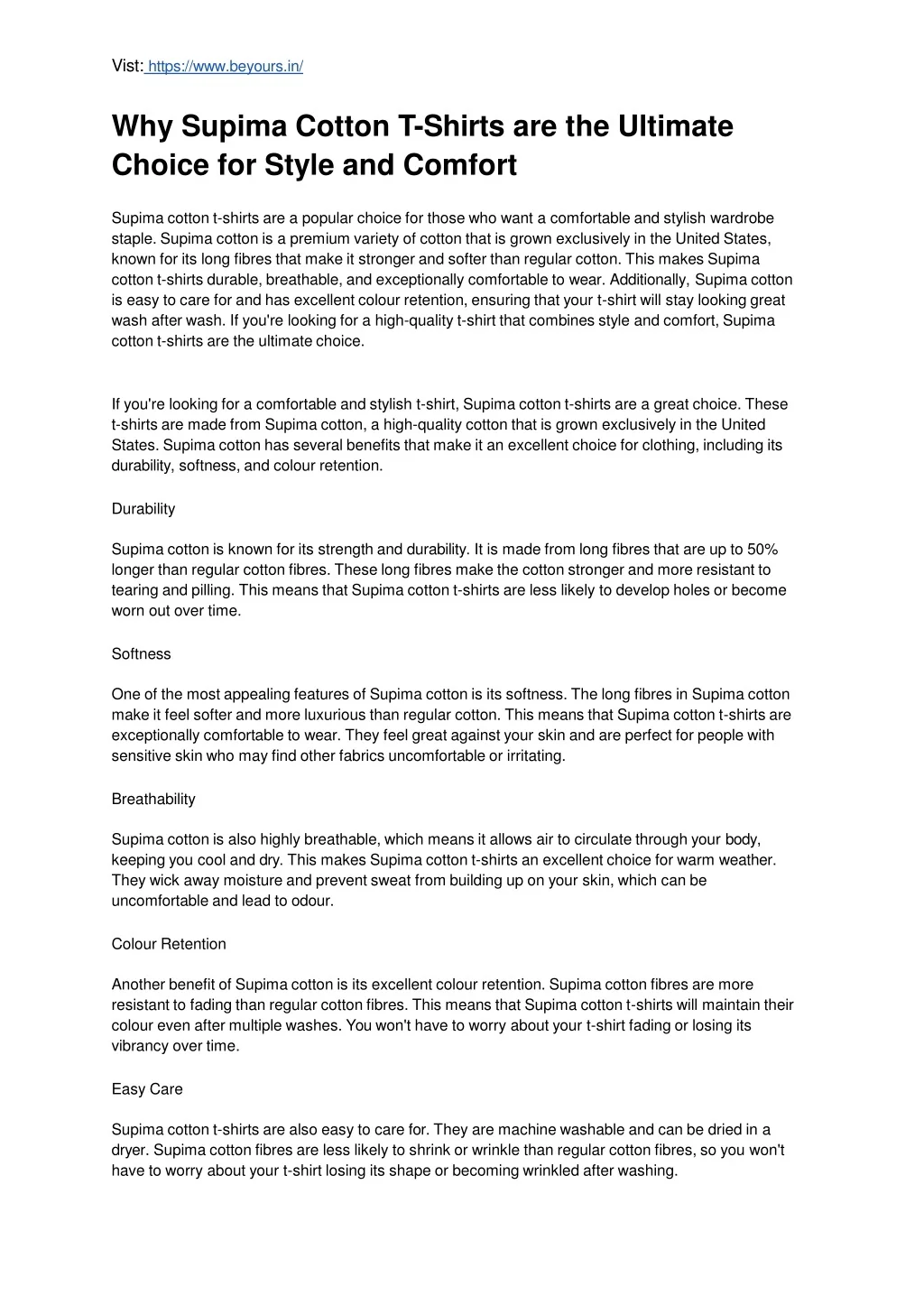 PPT - Why Supima Cotton T-Shirts are the Ultimate Choice for Style and ...