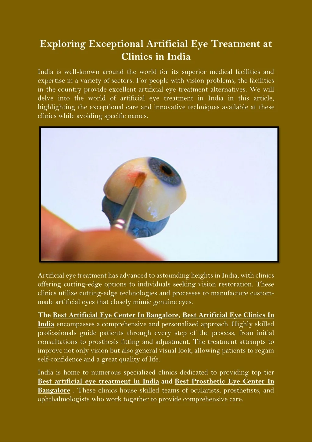 PPT - Exploring Exceptional Artificial Eye Treatment at Clinics in ...
