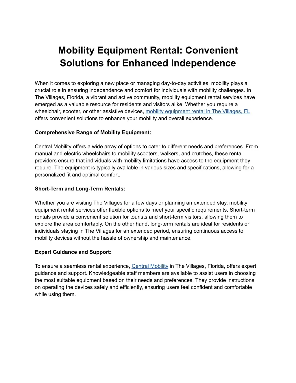 PPT - Mobility Equipment Rental: Convenient Solutions for Enhanced ...