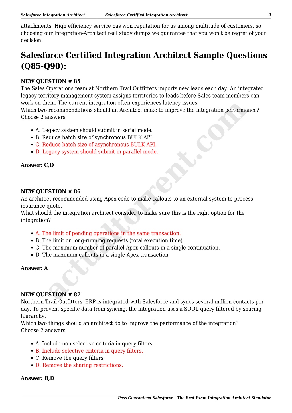 Ppt Pass Guaranteed Salesforce The Best Exam Integration Architect