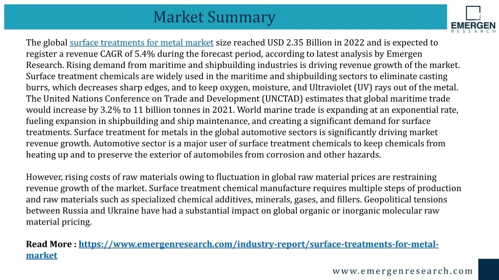PPT - Surface treatments for Metal Market: A Look at the Key ...