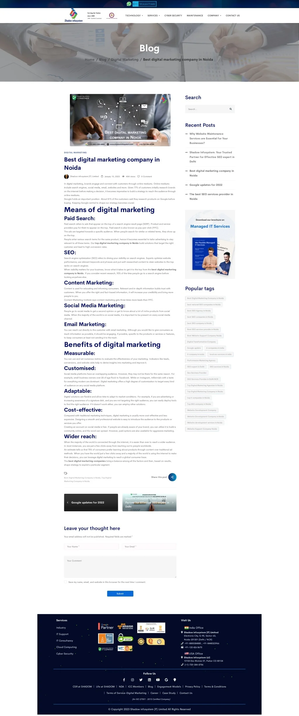 PPT - Best Digital Marketing Company in Noida - Shadow Infosystem ...