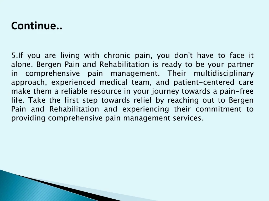 PPT - Bergen Pain and Rehabilitation Your Partner in Comprehensive Pain ...