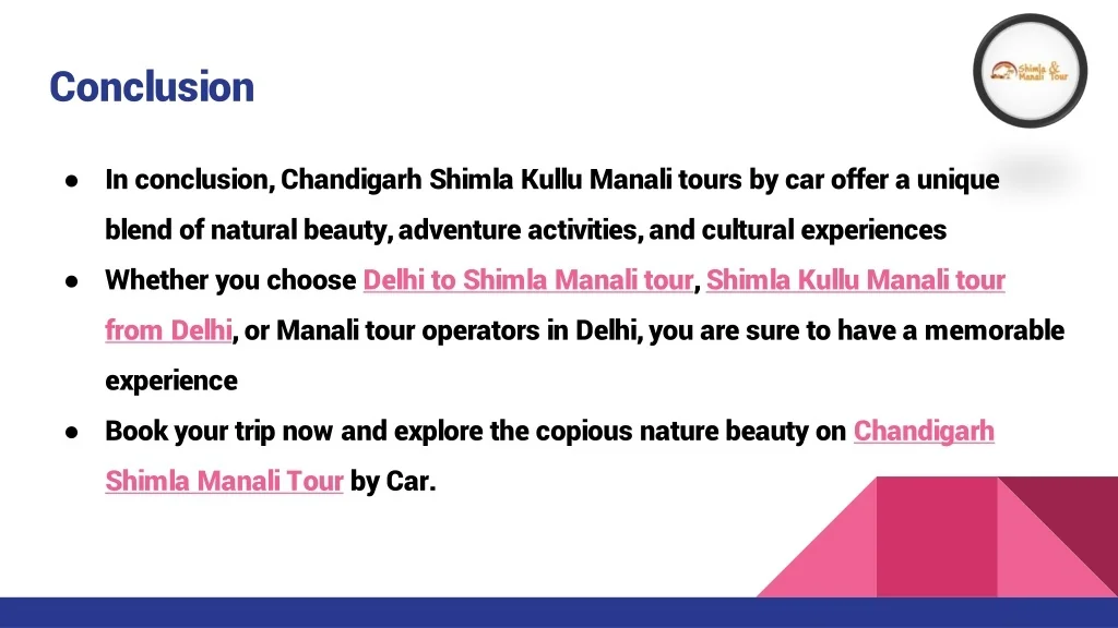 PPT - Explore Copious Nature Beauty on Chandigarh Shimla Kullu Manali ...