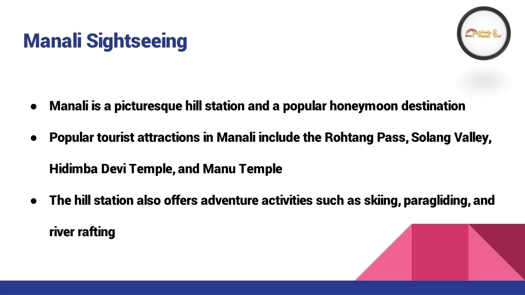 PPT - Explore Copious Nature Beauty on Chandigarh Shimla Kullu Manali ...