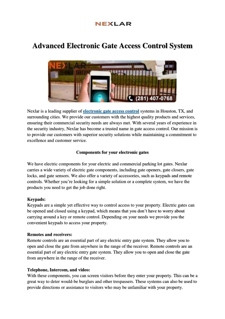 PPT - Advanced Electronic Gate Access Control System PowerPoint Presentation - ID:12175230