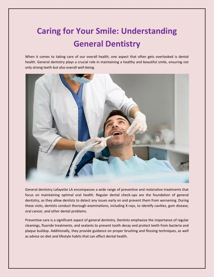 PPT - Caring for Your Smile: Understanding General Dentistry PowerPoint ...