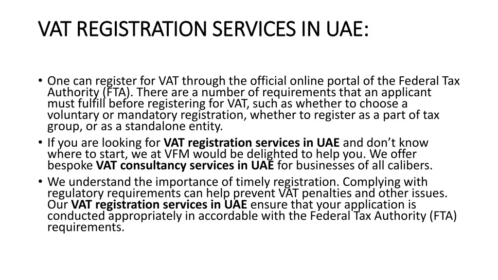 PPT - VAT Consultancy Services in UAE PowerPoint Presentation, free ...