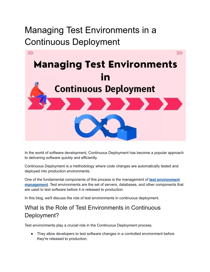 PPT - Managing Test Environments in a Continuous Deployment PowerPoint ... PPT - Managing Test Environments in a Continuous Deployment PowerPoint ...