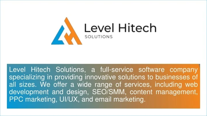 PPT - Organic SEO Company - Level Hitech Solutions PowerPoint Presentation - ID:12177602