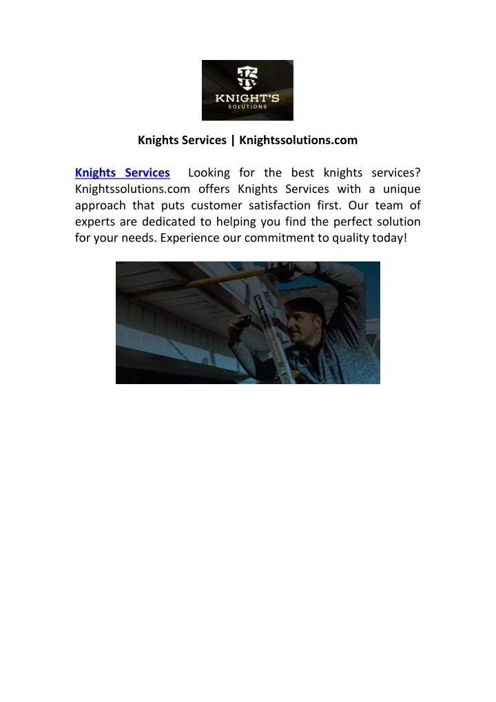 PPT - Knights Services | Knightssolutions.com PowerPoint Presentation, free download - ID:12186511