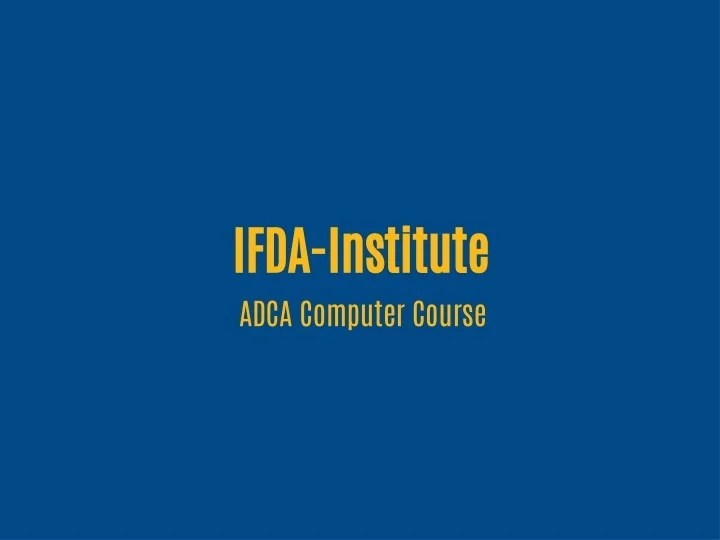 PPT - ADCA Computer Course PowerPoint Presentation, free download - ID ...